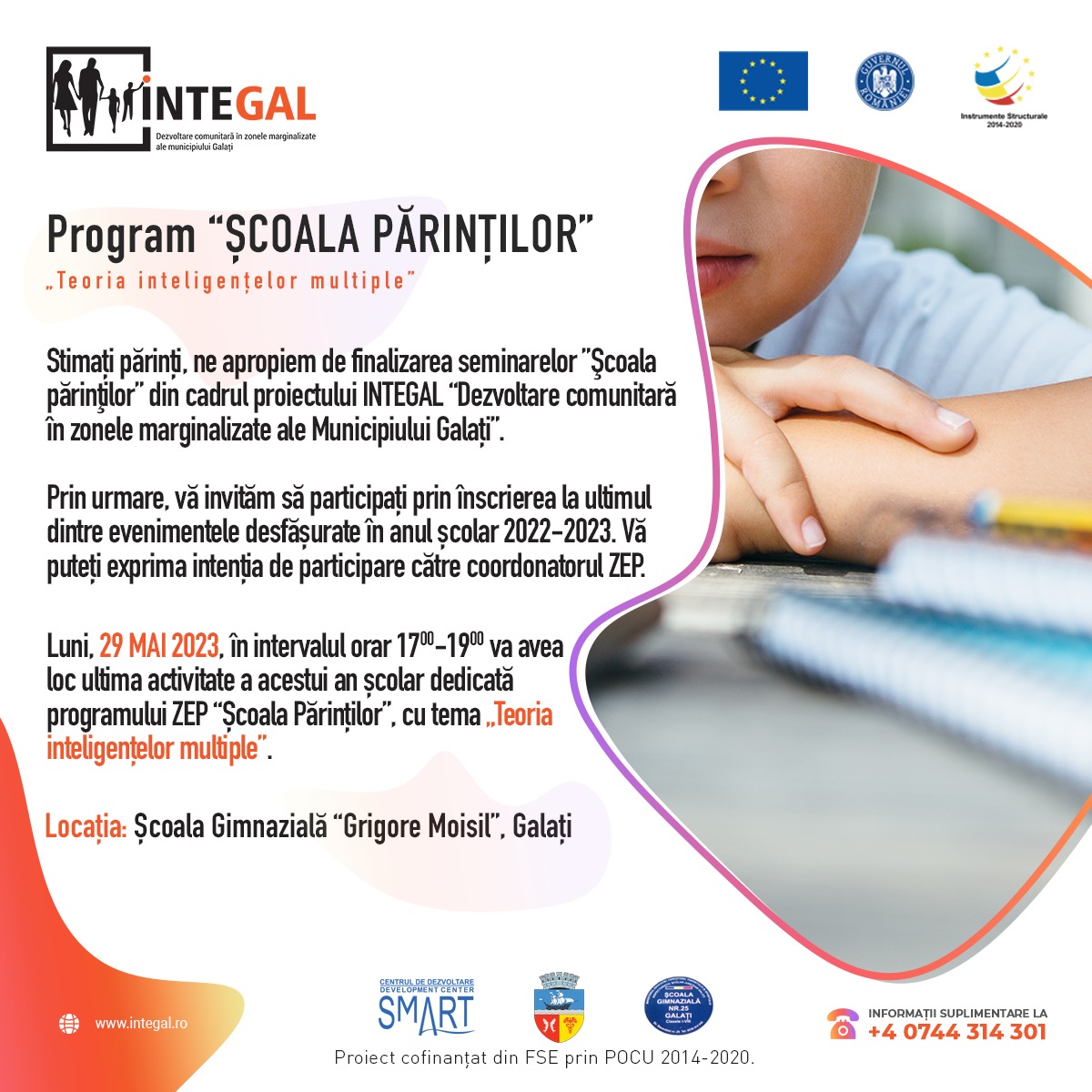 Program „Școala Părinților” – 29 mai 2023 – Scoala Gimnaziala nr.25 Galati